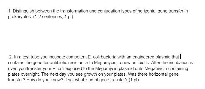 Solved 1. Distinguish between the transformation and | Chegg.com