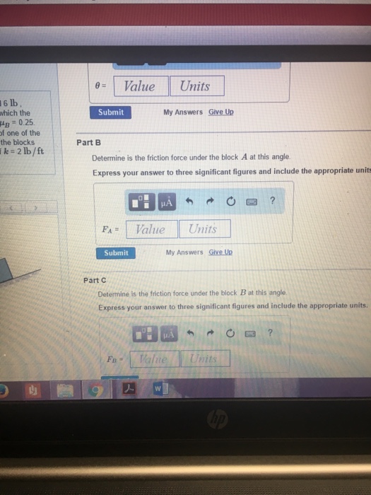 Solved Two blocks A and B have a weight of 10 lb and 6 lb | Chegg.com