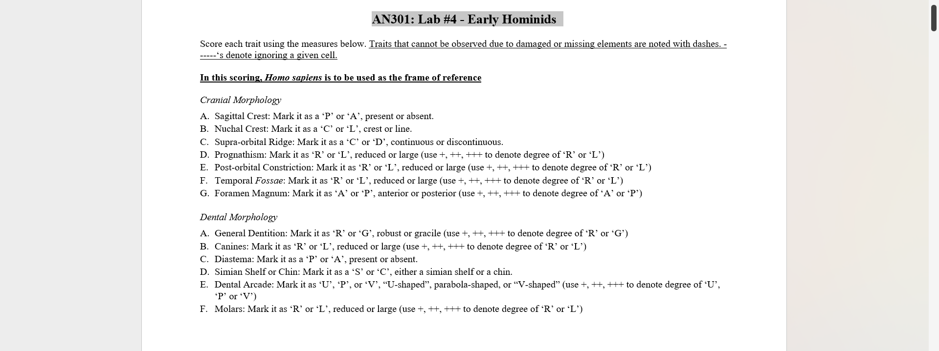 Solved Score each trait using the measures below. Traits | Chegg.com