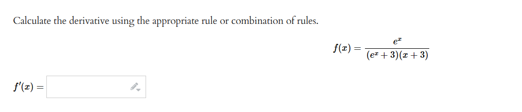 Solved Calculate the derivative using the appropriate rule | Chegg.com