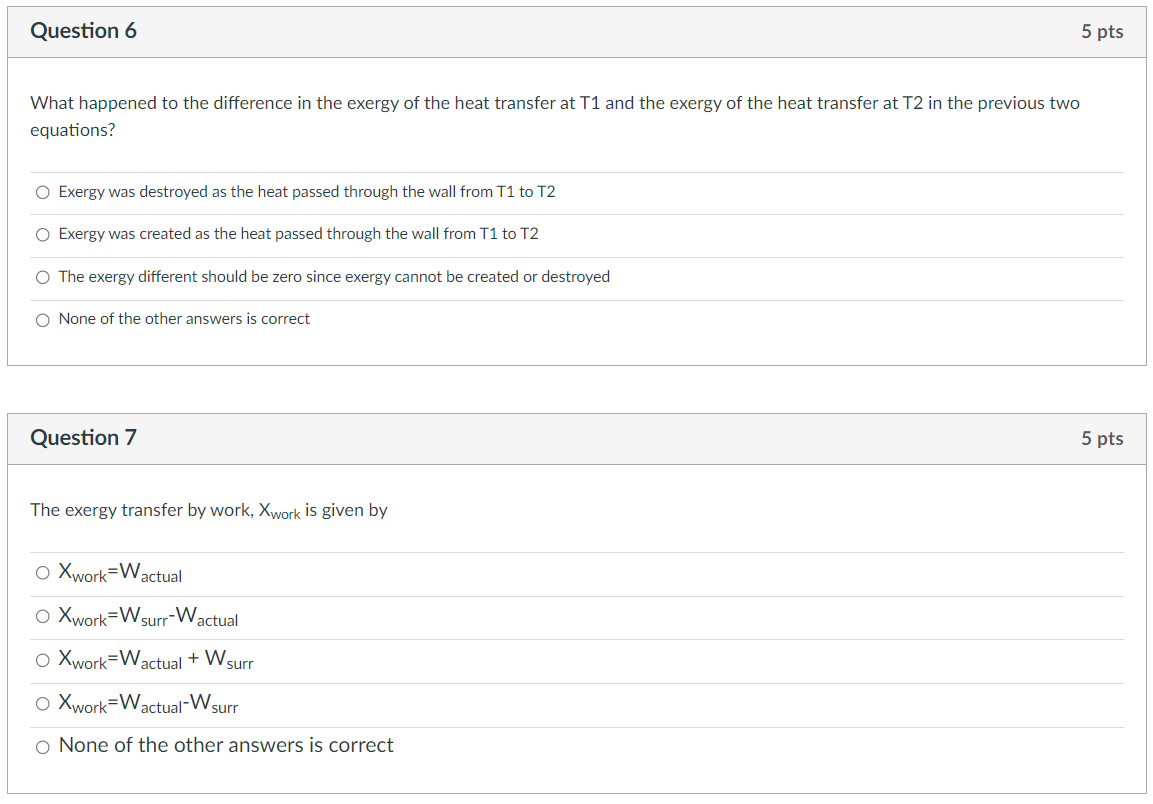 Solved What happened to the difference in the exergy of the | Chegg.com