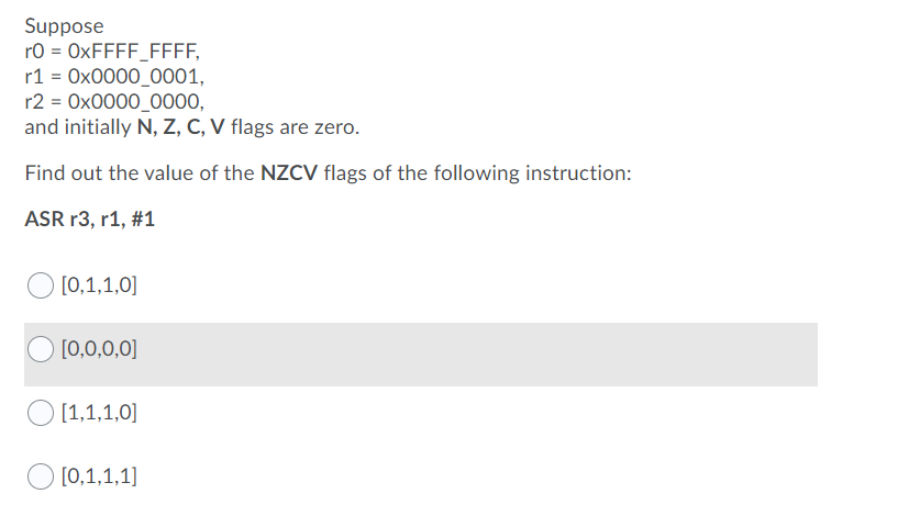 Solved Suppose ro = OxFFFF_FFFF, r1 = Ox0000_0001, r2 = | Chegg.com