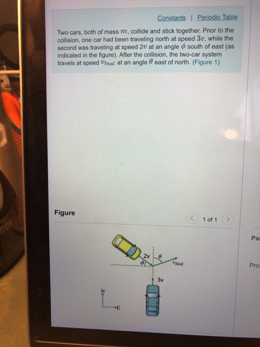 Solved Constants I Periodic Table Two cars, both of mass m, | Chegg.com