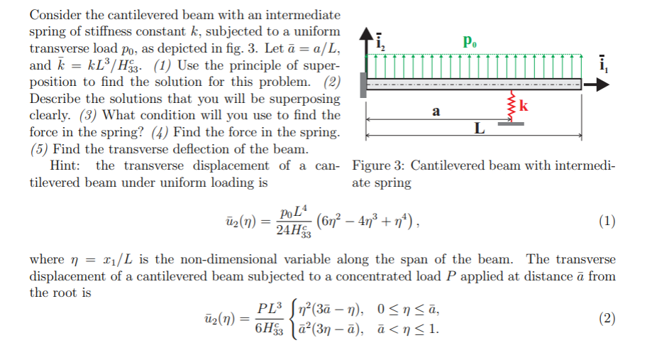 Solved Consider the cantilevered beam with an intermediate | Chegg.com
