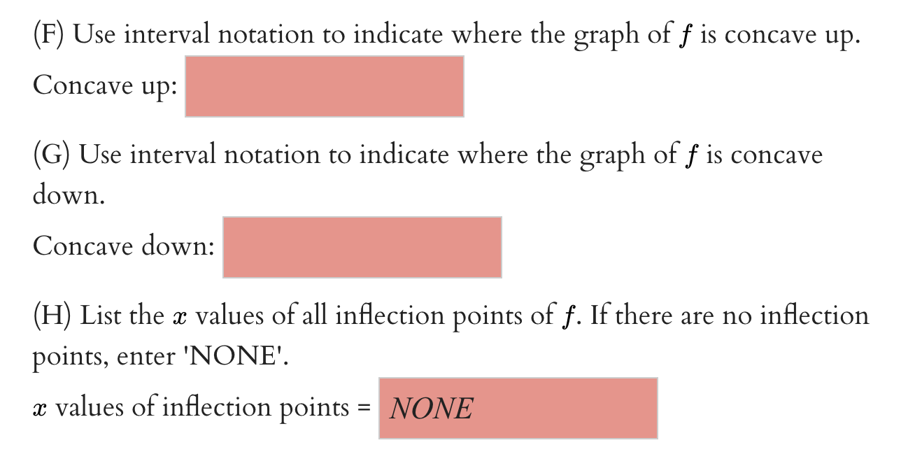 Solved Suppose that f(x)=(x+4)(x−3)2.(F) Use interval | Chegg.com