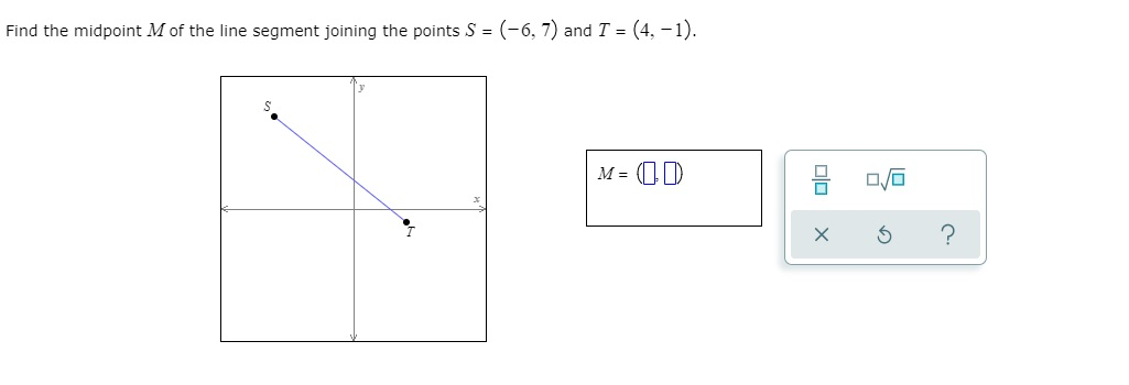 Solved Find the midpoint M of the line segment joining the | Chegg.com