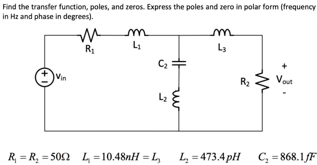 Solved Find the transfer function, poles, and zeros. Express | Chegg.com