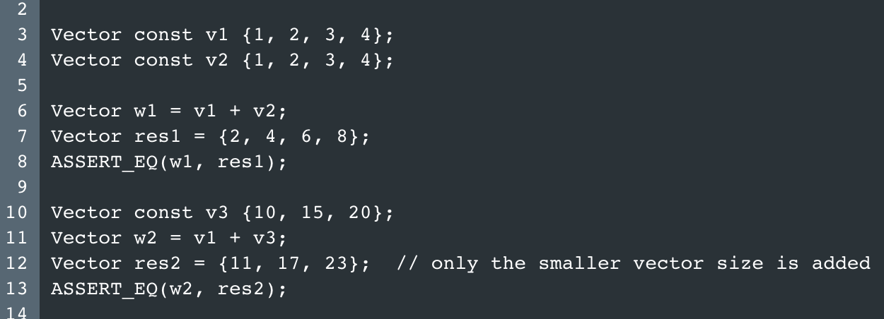 Solved U NP ол во ме Vector const v {1, 2, 3, 4}; Vector w = | Chegg.com