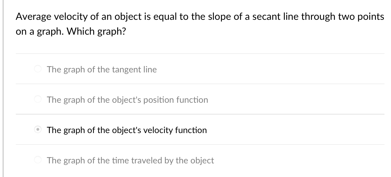 Solved Average velocity of an object is equal to the slope | Chegg.com