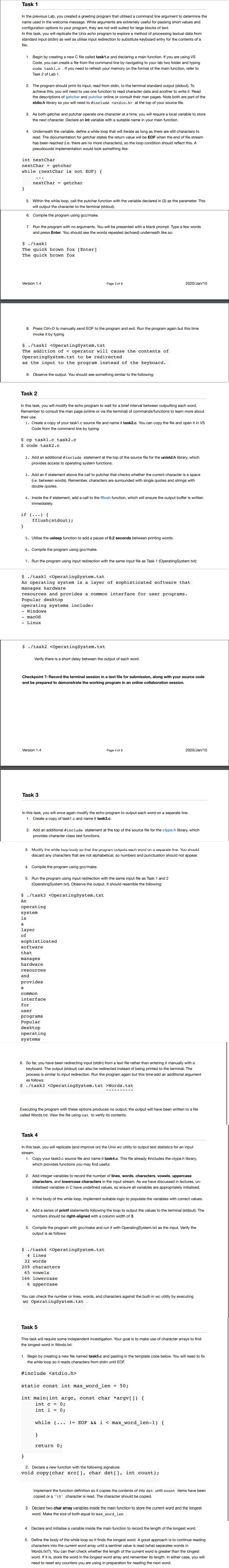 Solved C Programing 5 Tasks Cleared One Task1 Stucked Remaining Four Please Help Q47050152