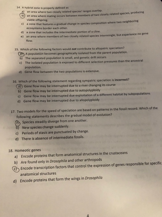 Solved 1. What are adaptations? a) Inherited characteristics | Chegg.com