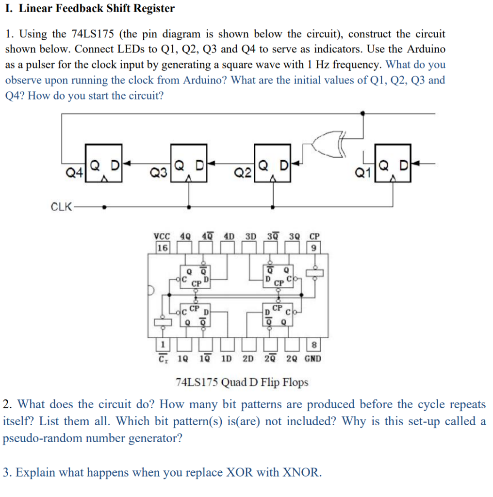 I. Linear Feedback Shift Register 1. Using the | Chegg.com