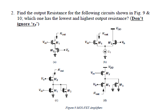 Solved 2. Find the output Resistance for the following | Chegg.com