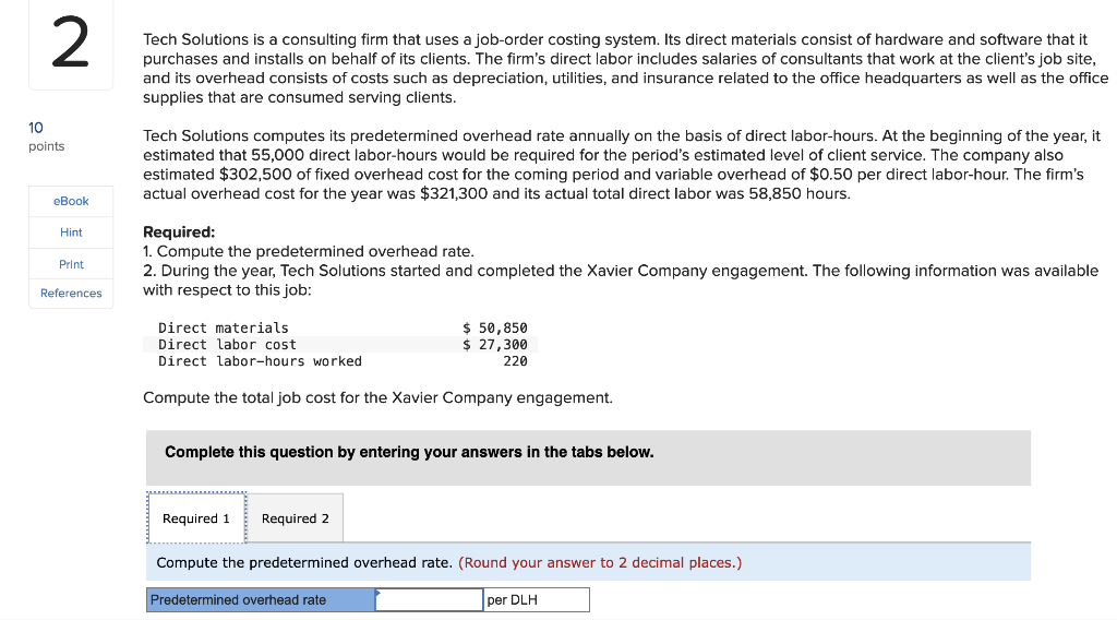 Solved 2 10 points eBook Hint Print References Tech | Chegg.com