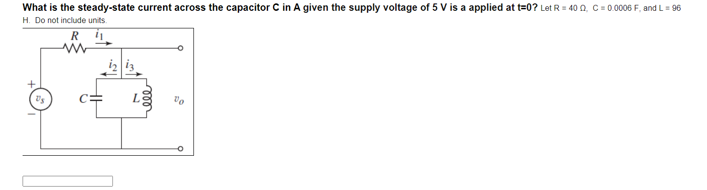 Solved What is the steady-state current across the capacitor | Chegg.com