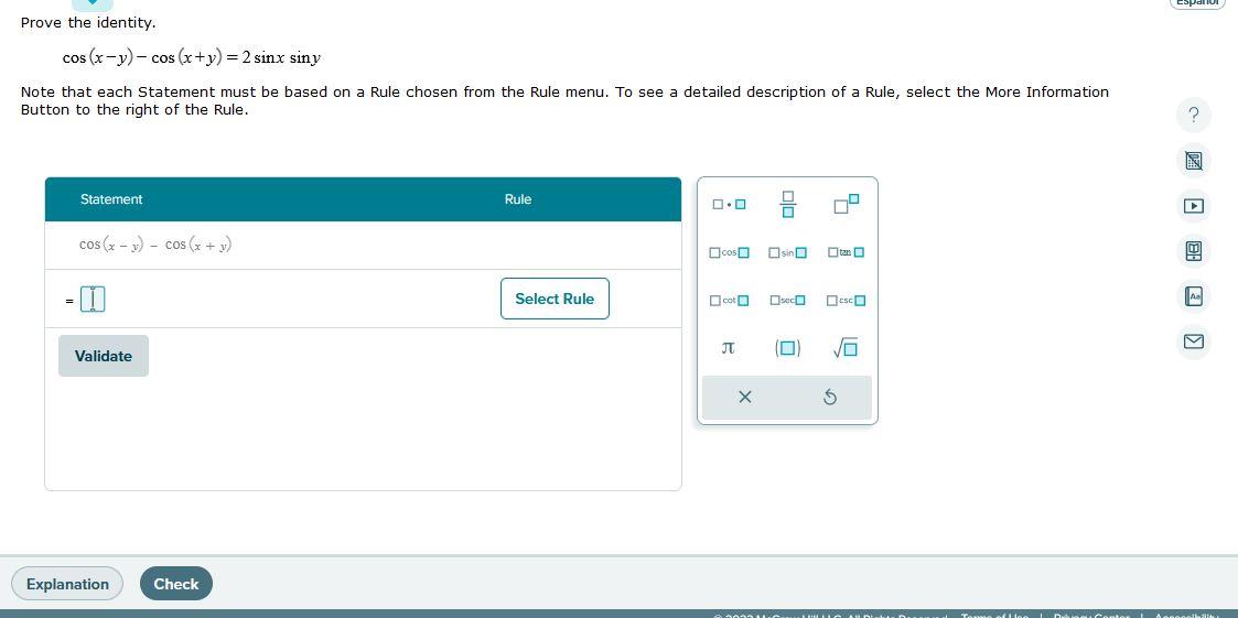 Solved Prove the identity. cos(x−y)−cos(x+y)=2sinxsiny Note | Chegg.com