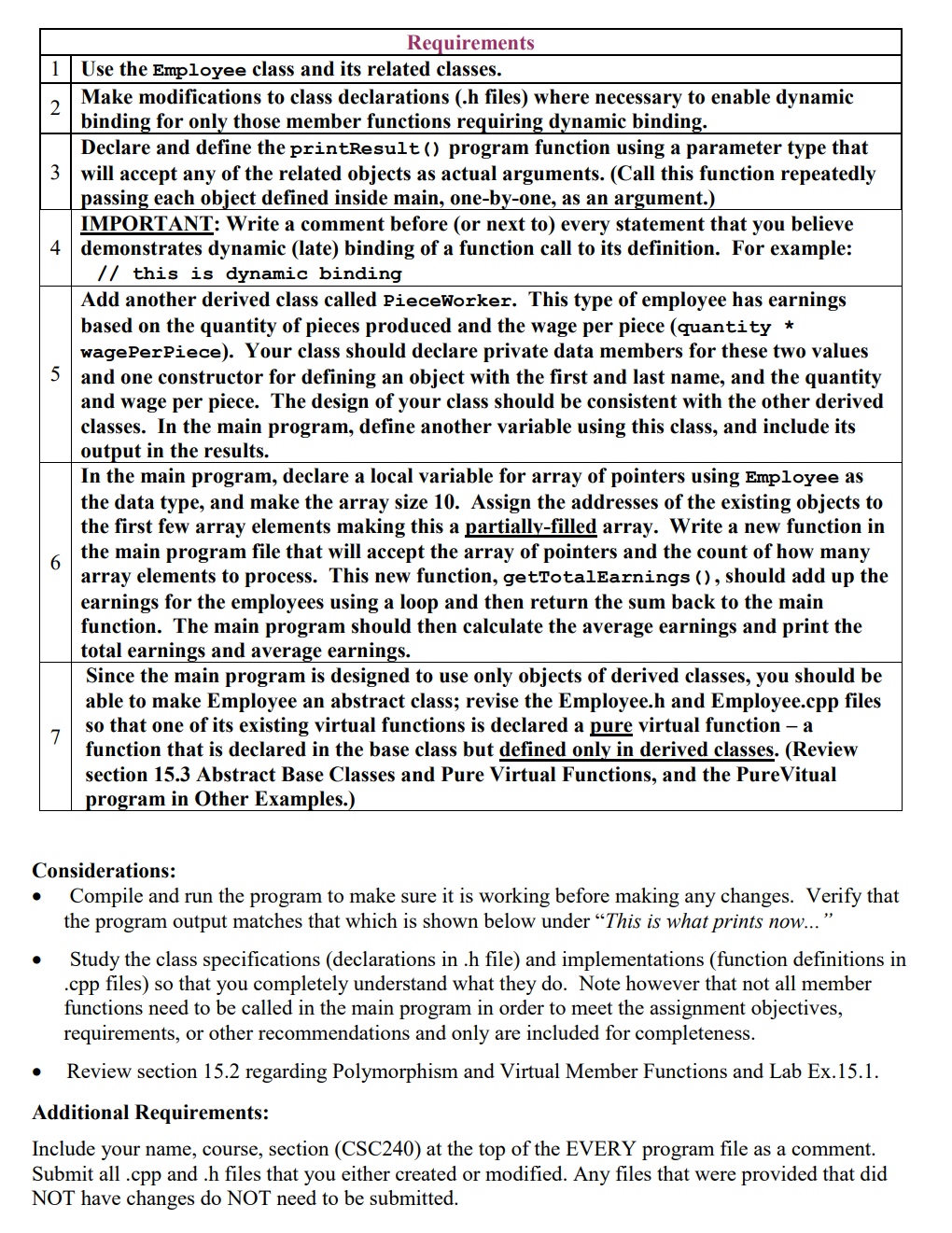 The main objectives for this assignment involve | Chegg.com