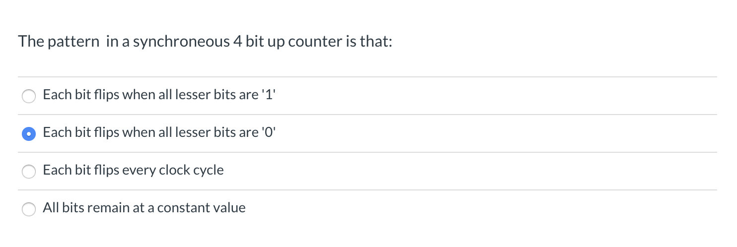Solved The pattern in a synchronous 4 bit up counter is | Chegg.com