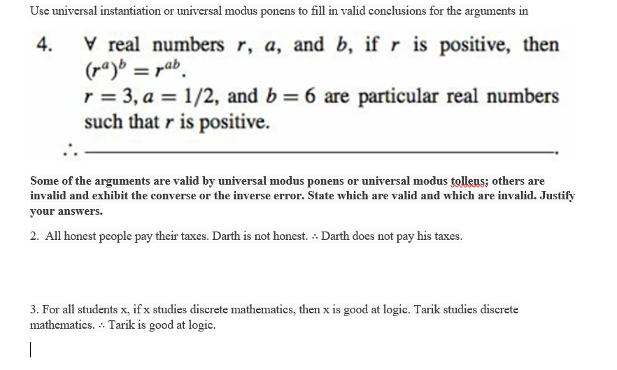 Solved Use universal instantiation or universal modus ponens | Chegg.com