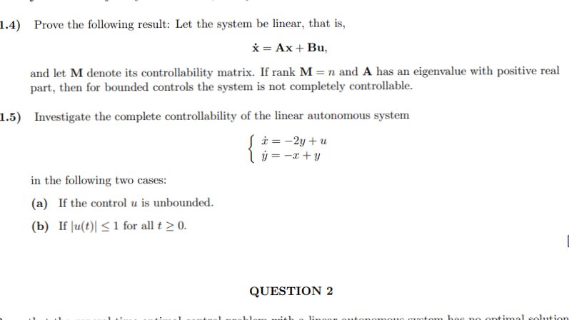 Solved 4) Prove the following result: Let the system be | Chegg.com