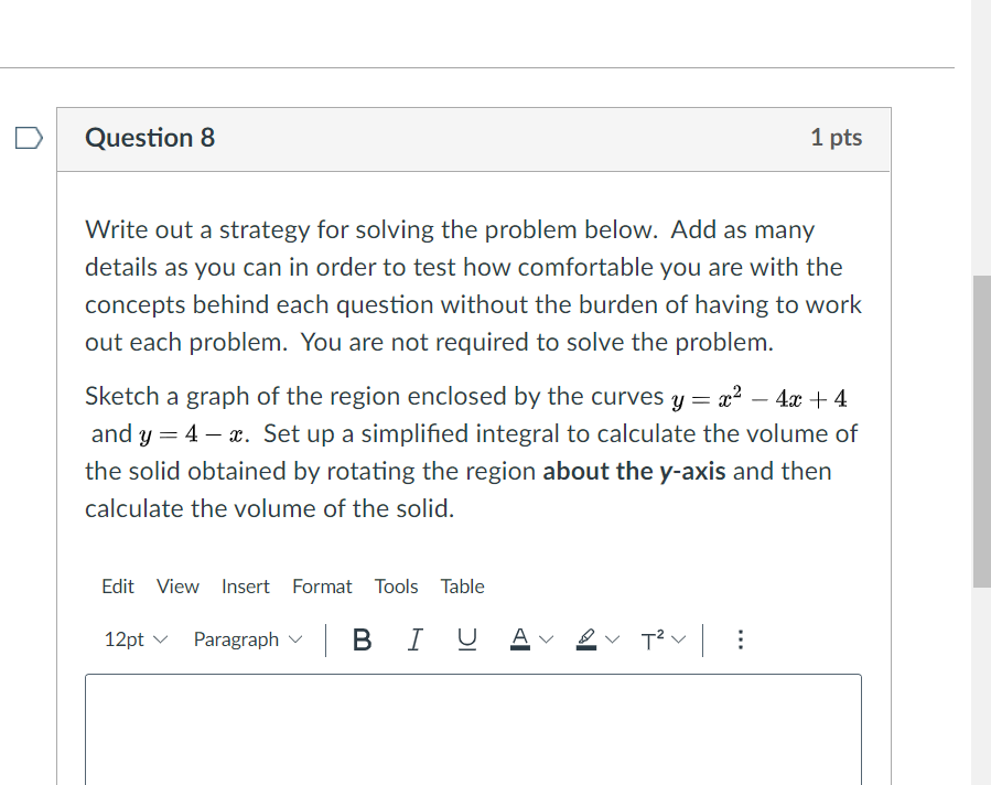 Solved D Question 8 1 pts Write out a strategy for solving | Chegg.com