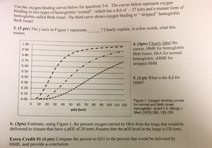 Solved oxygen binc ,the oxygen binding curves below for | Chegg.com