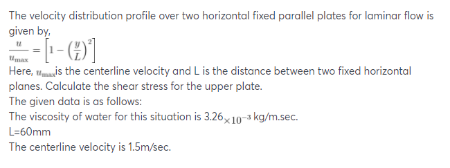 Solved The velocity distribution profile over two horizontal | Chegg.com