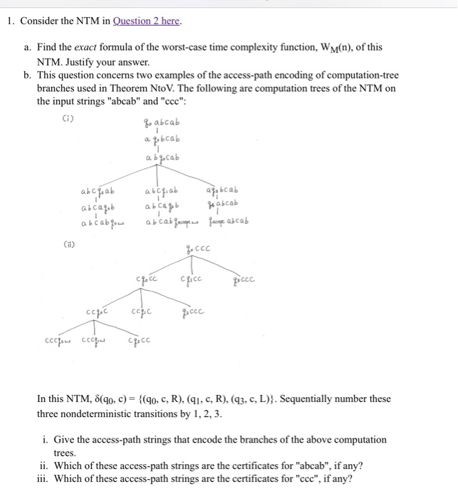 1. Consider the NTM in Find the exact formula of the | Chegg.com