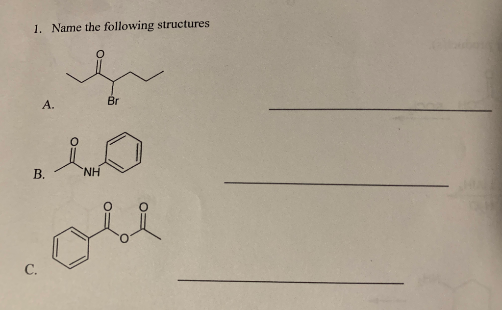 Solved Name the following structures? I am so confused about | Chegg.com