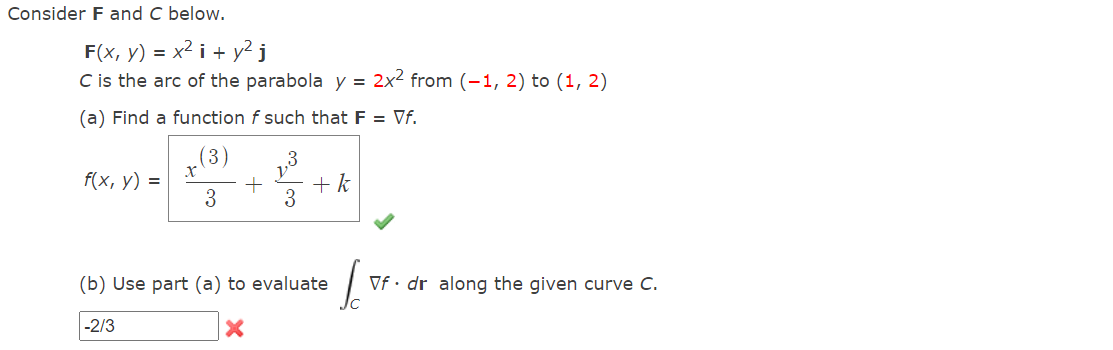 Solved Consider F and C below. F(x, y) = x2 i + y2 j C is | Chegg.com