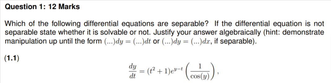 Solved Which of the following differential equations are | Chegg.com