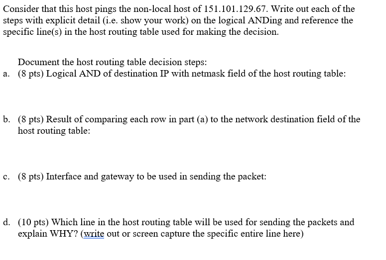 Solved C:\>route print ==== Interface List 0x1 MS TCP | Chegg.com