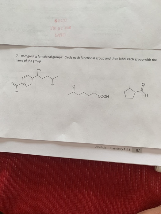 Solved WH83 SU 7. Recognizing functional groups: Circle each | Chegg.com