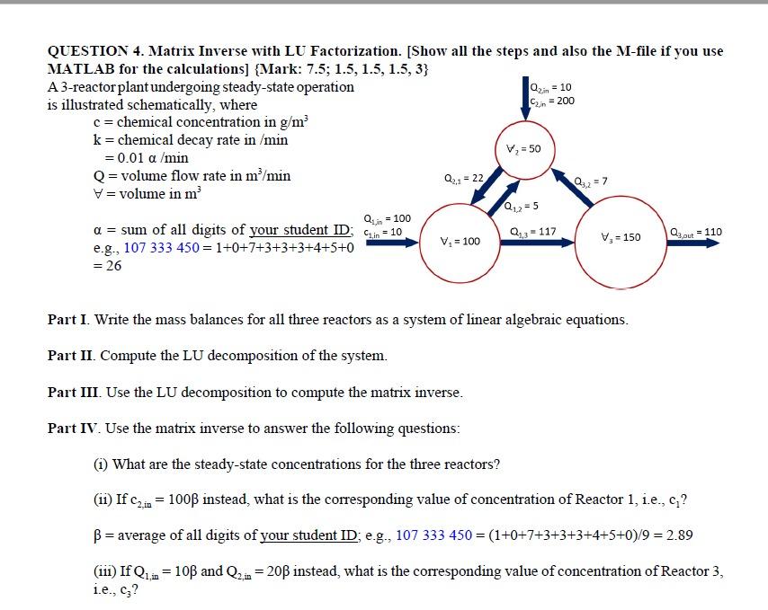 Solved Question 4 Matrix Inverse With Lu Factorization 