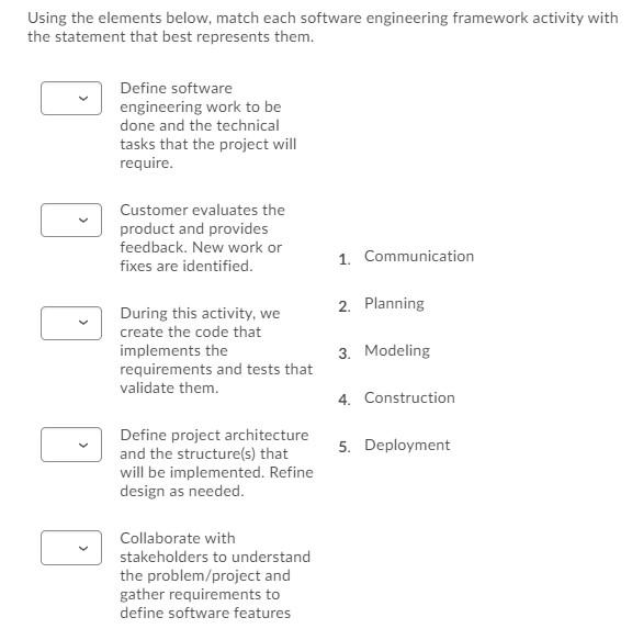 Solved Using the elements below, match each software | Chegg.com
