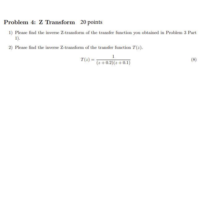 1) Please find the inverse Z-transform of the | Chegg.com