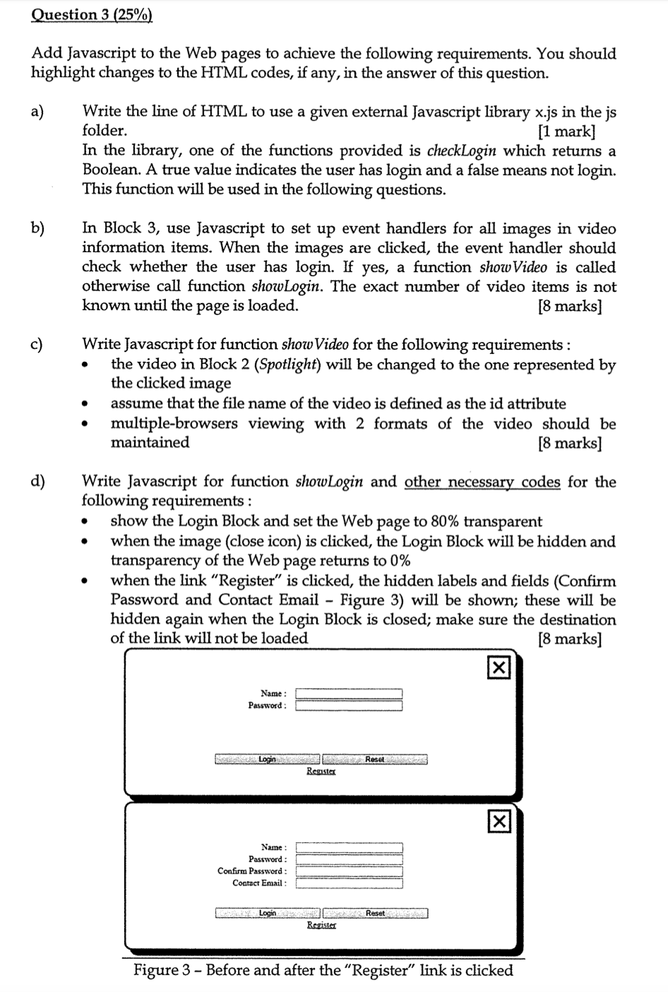 Need the codes for the javascript questions. Please | Chegg.com
