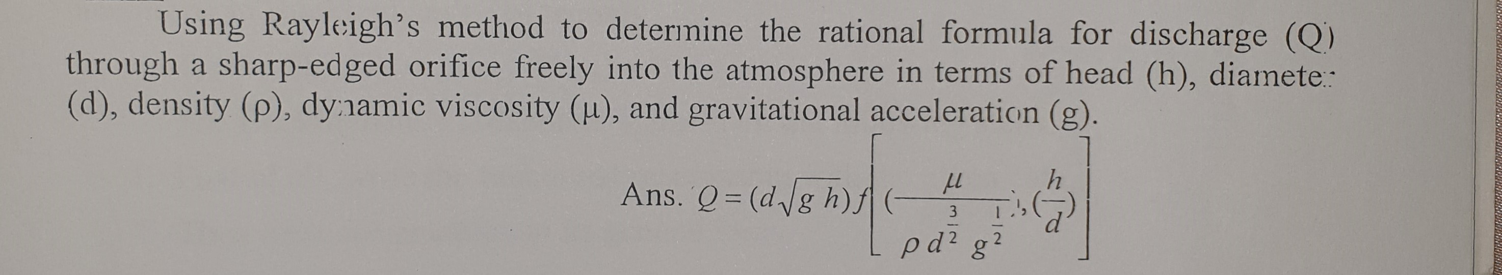 Solved Using Rayleigh's method to deterinine the rational | Chegg.com