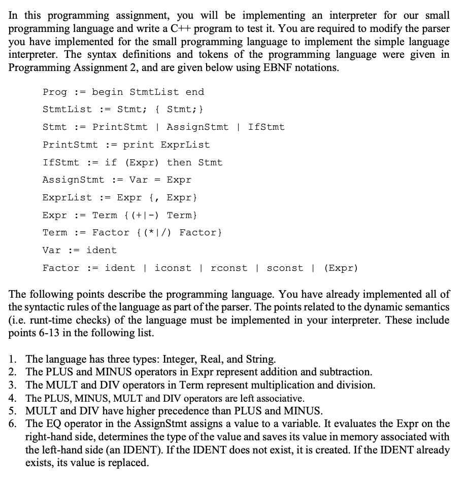 In this programming assignment, you will be | Chegg.com