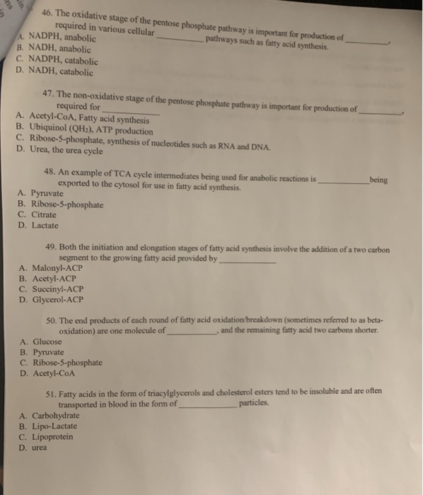 Solved This is a Biochemistry question. Please answer all | Chegg.com