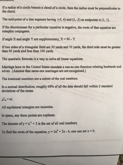 Solved If a radius of a circle bisects a chord of a circle, | Chegg.com