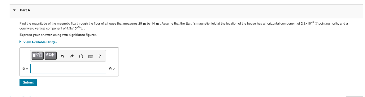 Solved downward vertical component of 4.3×10−5 T. Express | Chegg.com