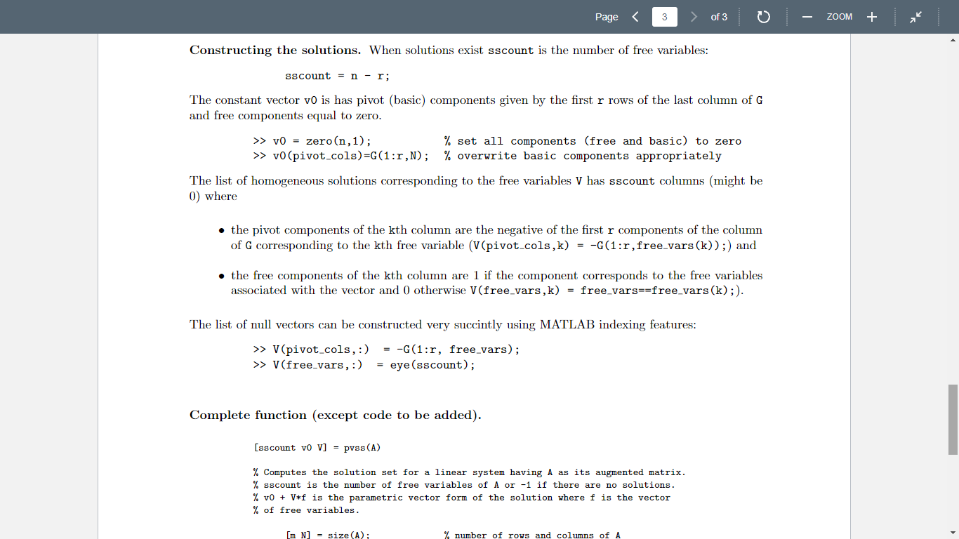 Lab 5: Computing the Parametric Vector Form of | Chegg.com