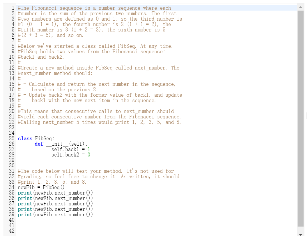 Solved 1 #The Fibonacci sequence is a number sequence where | Chegg.com