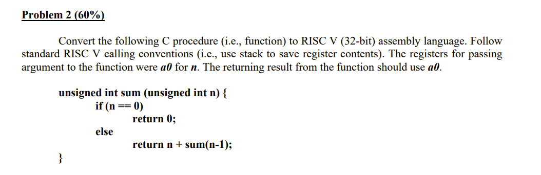 Solved Problem 2 60convert The Following C Procedure