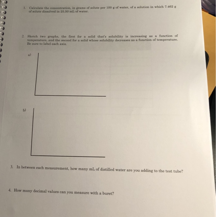 Solved Calculate the concentration, in grams of solute per | Chegg.com
