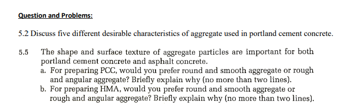Solved 5.2 Discuss five different desirable characteristics | Chegg.com