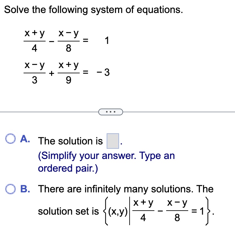 Solved Solve using the elimination method. | Chegg.com