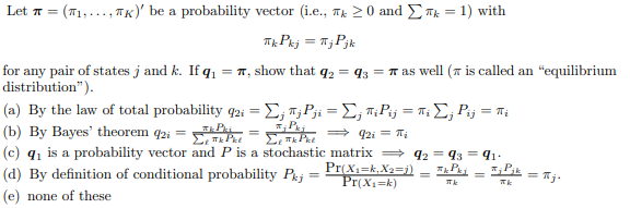Solved Let = (T1,..., TK) be a probability vector i.e.Tk > 0 | Chegg.com