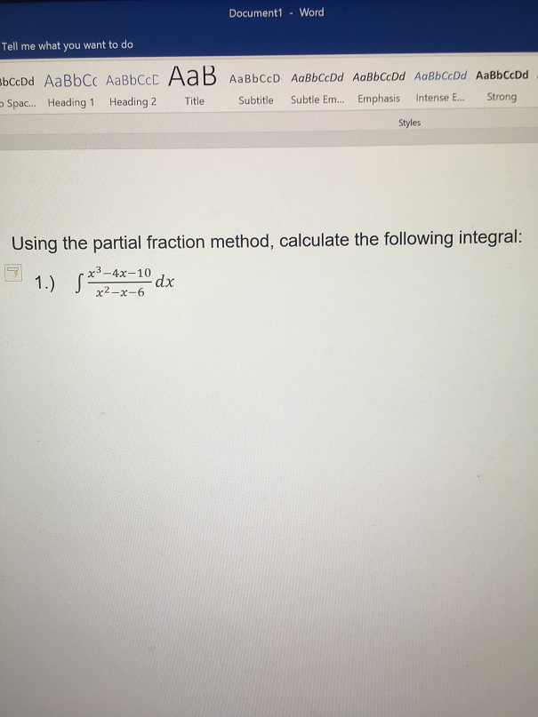 Solved Document1-Word Tell me what you want to do bccDd | Chegg.com